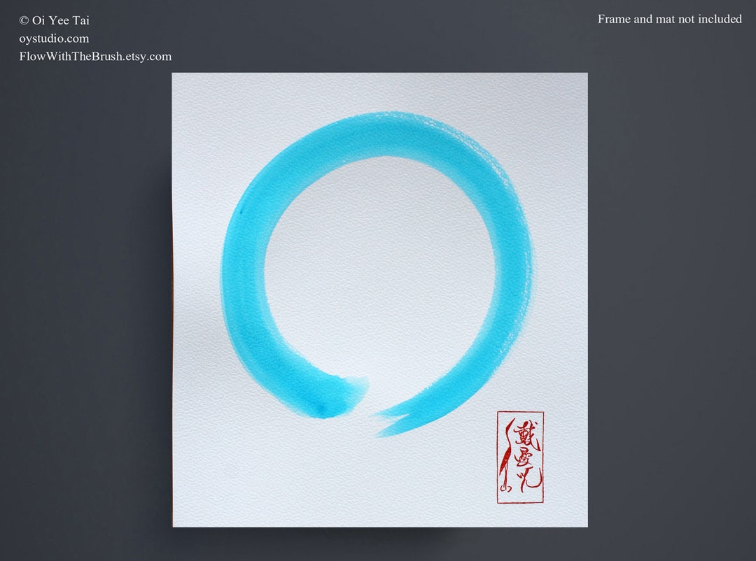 Blue Enso Zen Circle Painting Original - Etsy