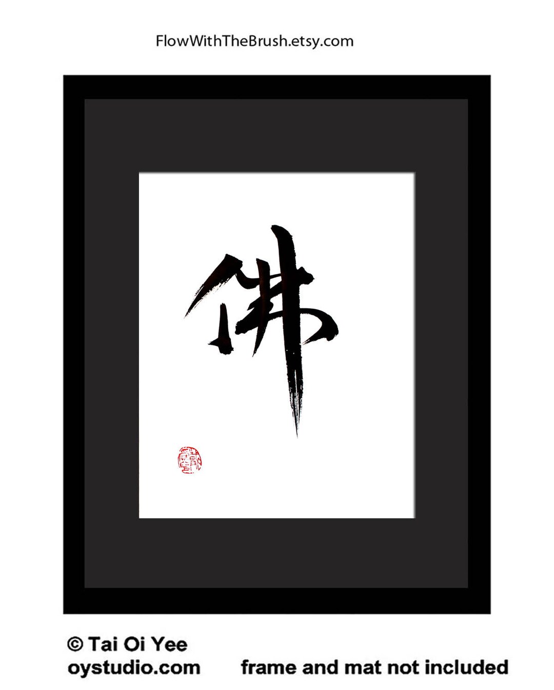 Buddha Original Chinese Calligraphy not a Print - Etsy