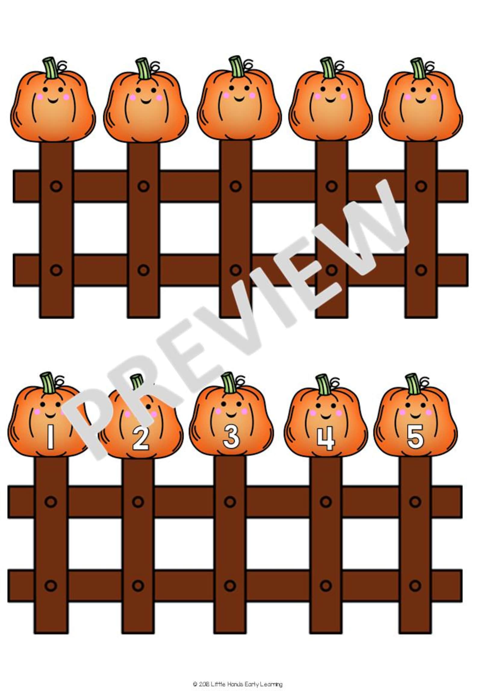 Five Little Pumpkins Song: Number Rhyme Stick Puppets (digital Download ...