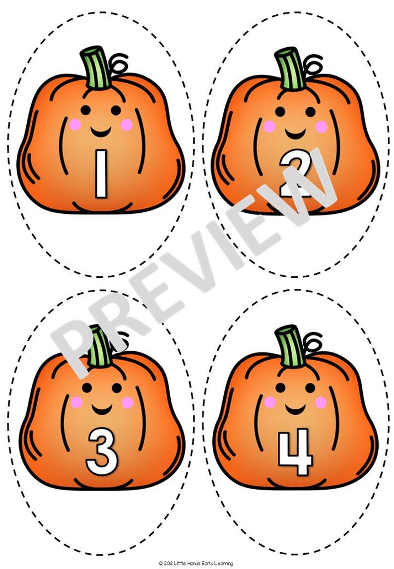 Five Little Pumpkins Song: Number Rhyme Stick Puppets (digital Download ...
