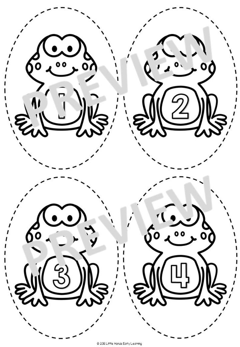 Five Green Speckled Frogs Song: Number Rhyme & Stick Puppets (digital ...