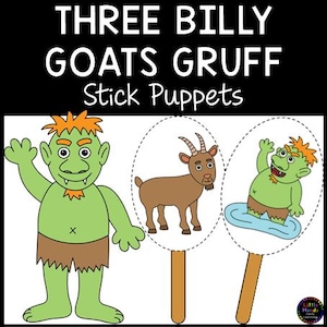 Three Billy Goats Gruff - Puppets | Fairy Tales| - Etsy