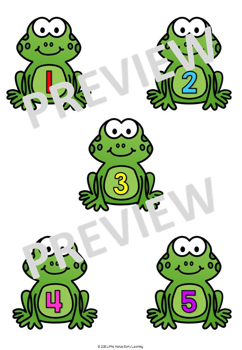 Five Green Speckled Frogs Song: Number Rhyme & Stick Puppets (digital ...