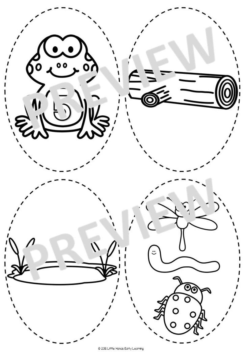 Five Green Speckled Frogs Song: Number Rhyme & Stick Puppets (digital ...