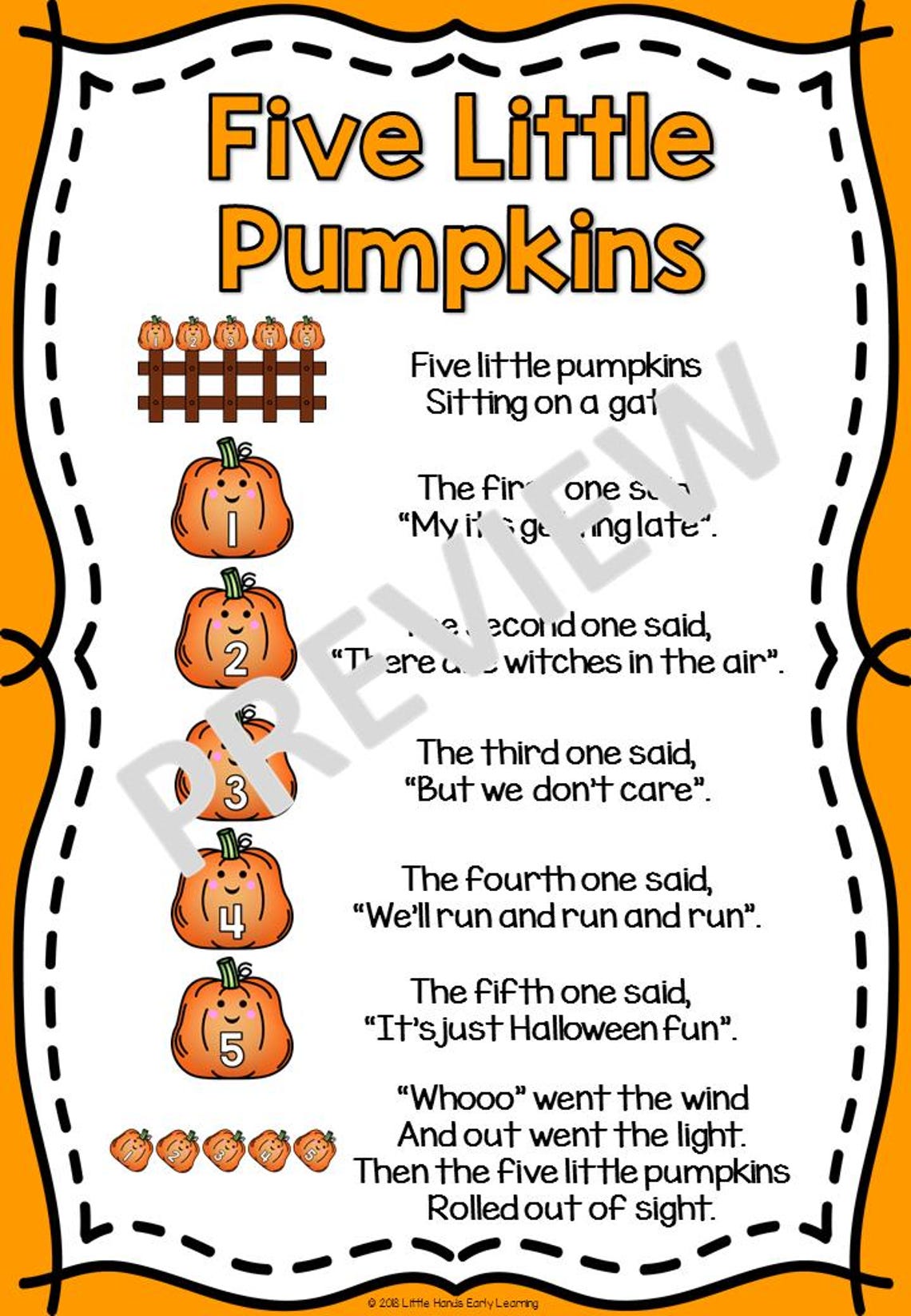 Five Little Pumpkins Song Stick Puppets| Nursery Rhyme| Halloween Activity | Halloween Songs ...