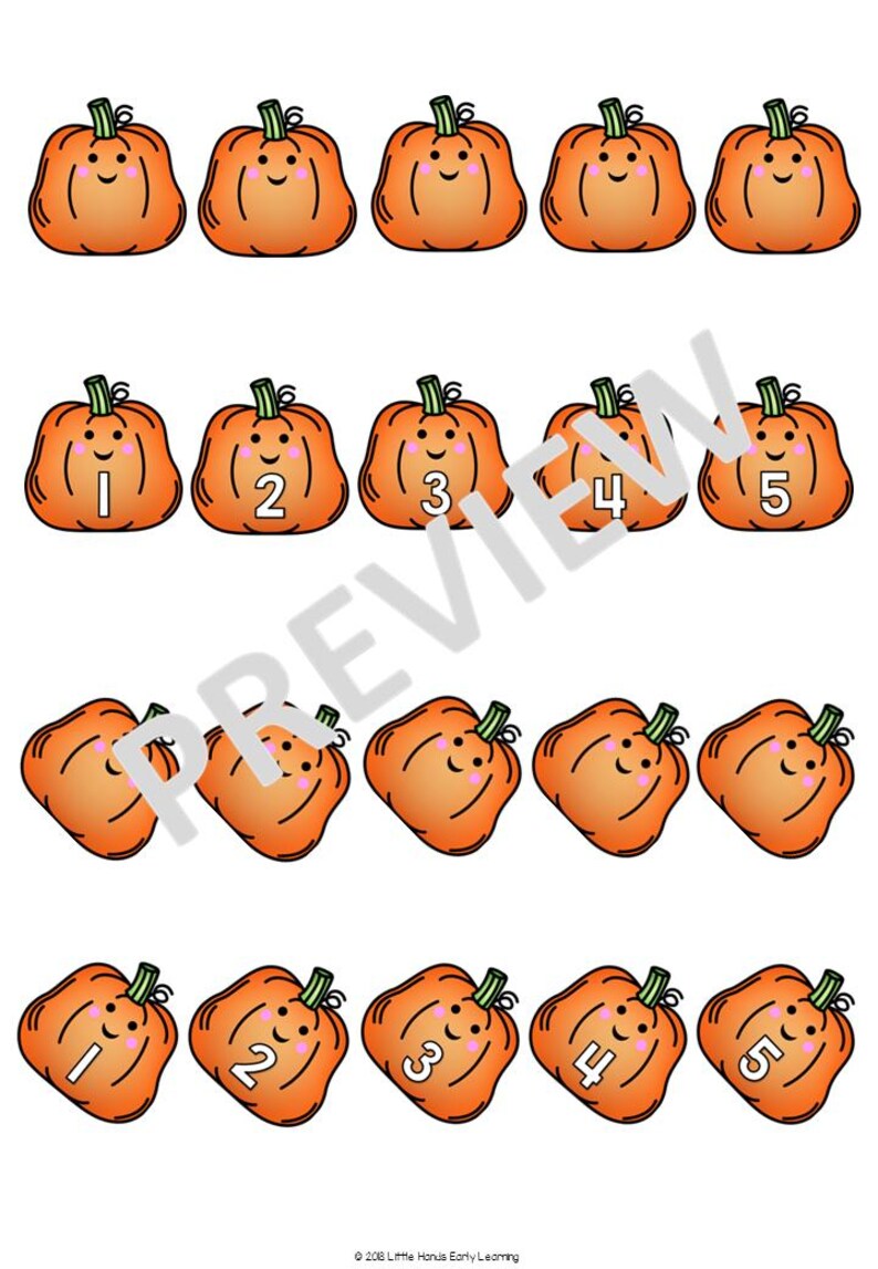 Five Little Pumpkins Song: Number Rhyme Stick Puppets (digital Download ...