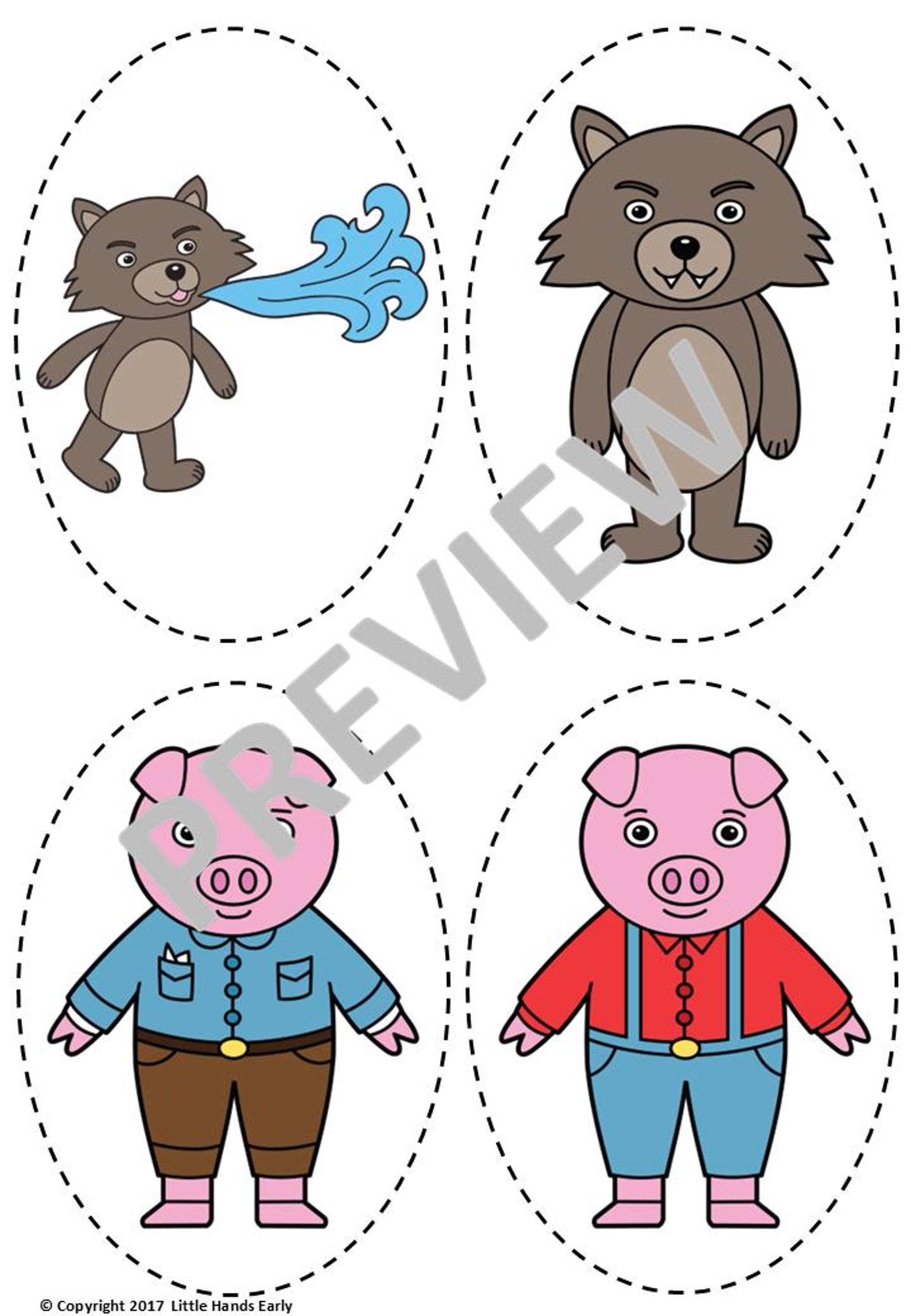 Three Little Pigs Puppets | Fairy Tales| - Etsy