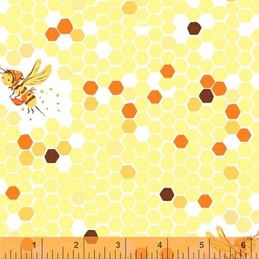 Heather Ross - Briar Rose - Yellow Hex Bee -100% Cotton Quilting Fabric by Windham Fabrics ...
