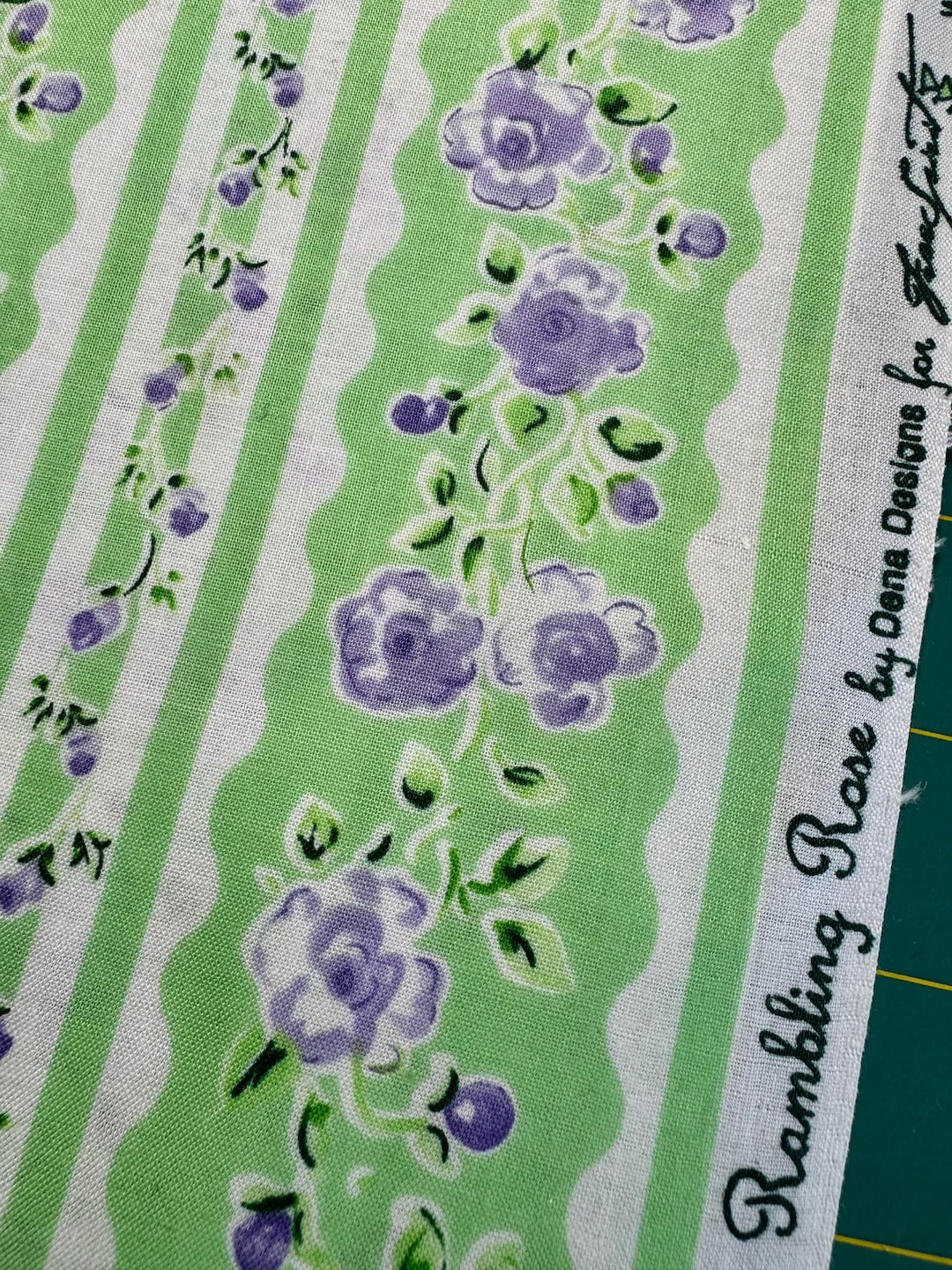 Dena Designs Fabric - Rambling Rose - Free Spirit Fabrics - Green ...