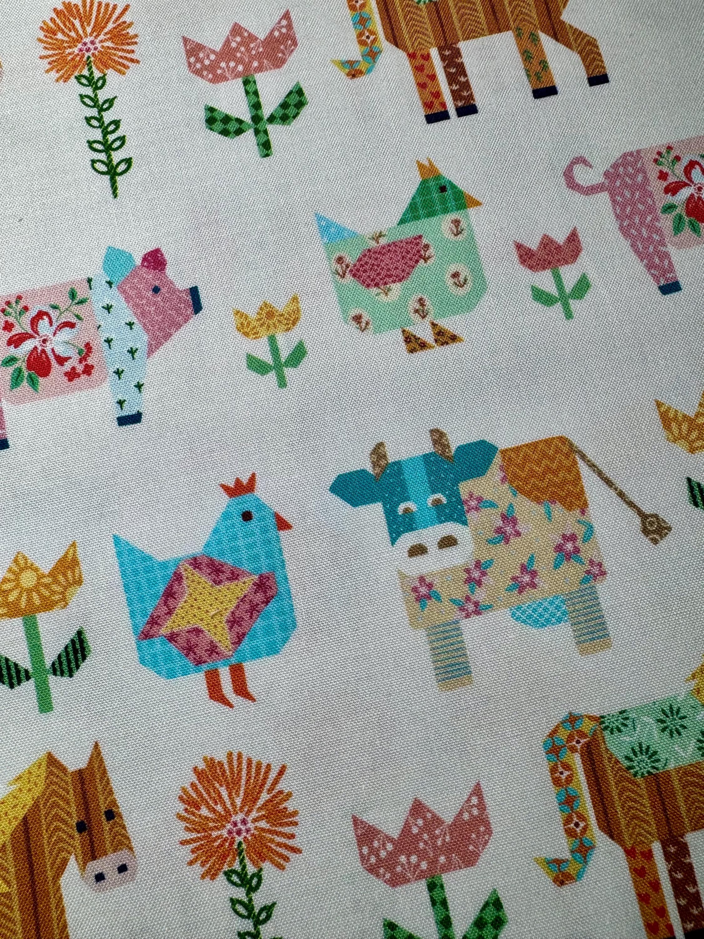 Patchwork Farm Animal Fabric - 100% Cotton - by the Half Yard - Etsy
