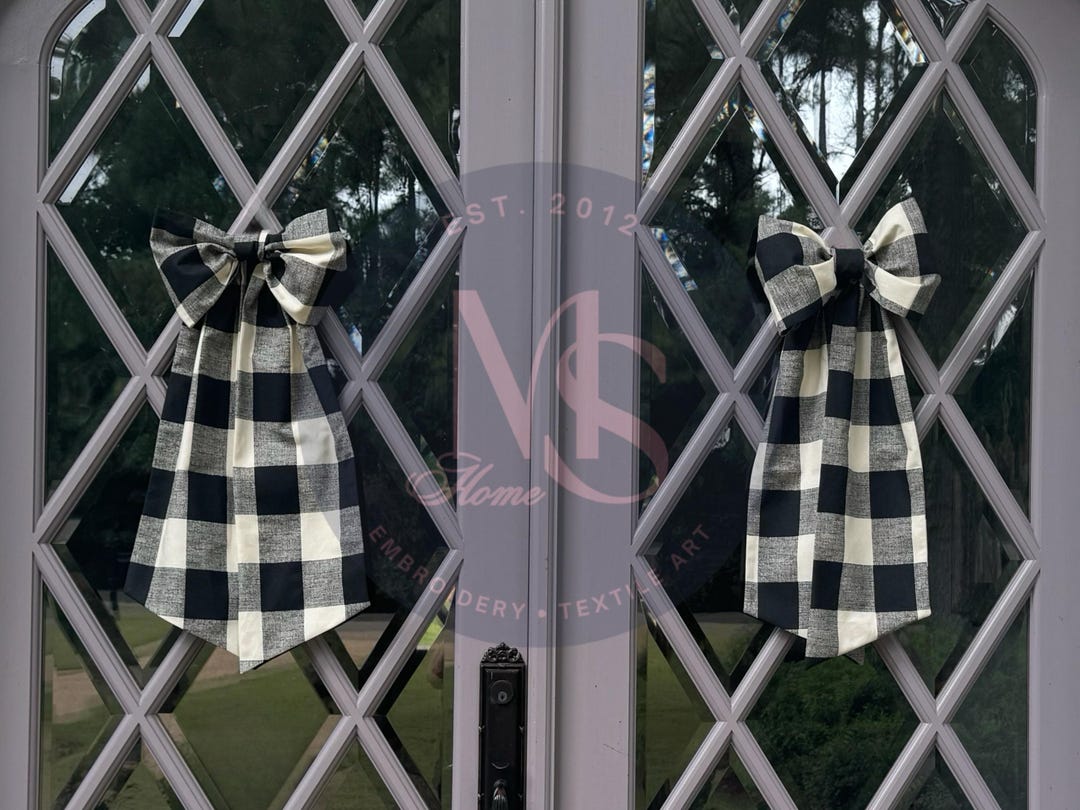 Buffalo Check Door Bow - Etsy