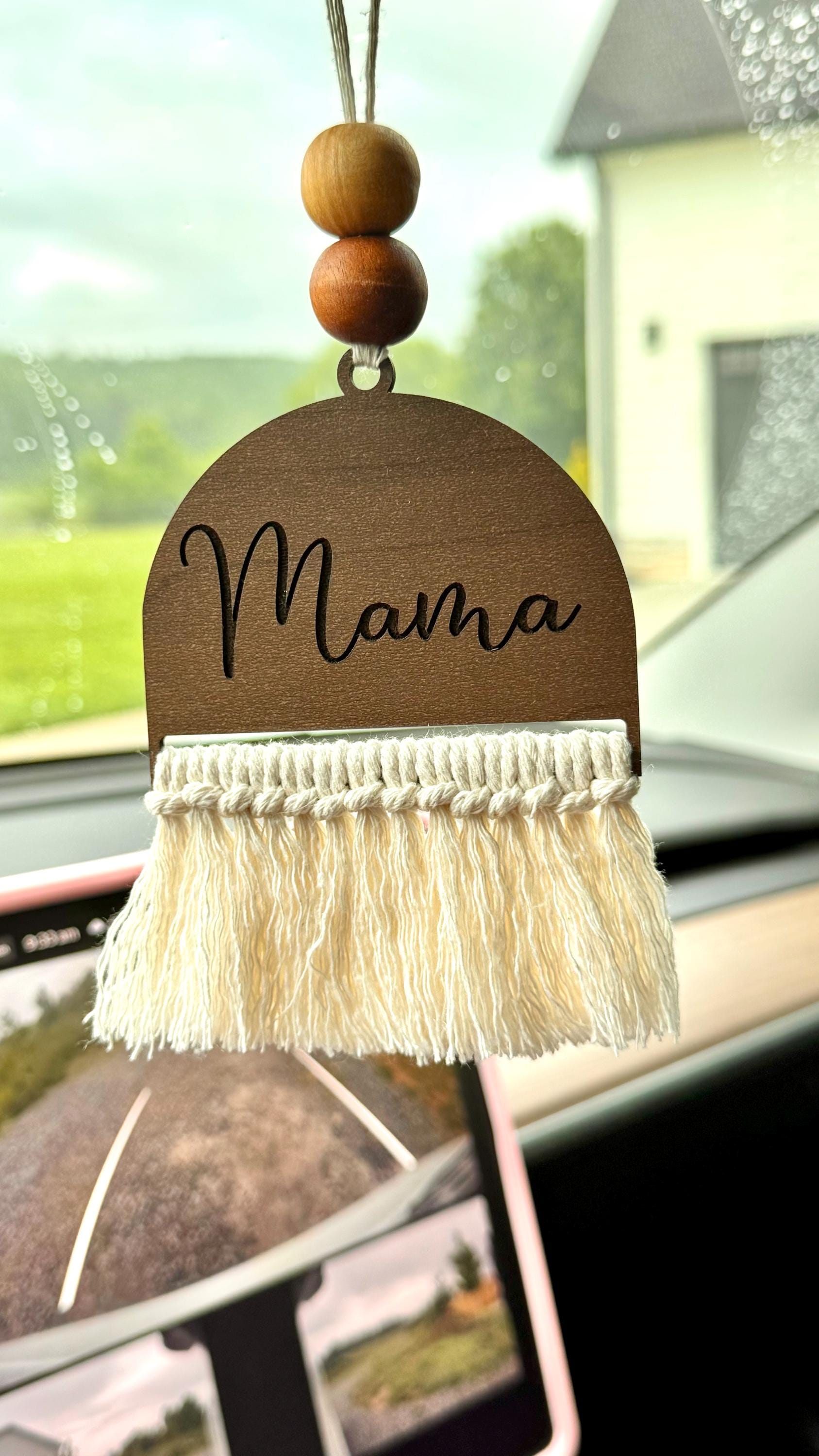 Macrame Mama Car Charm – Boho Car Decor, Essential Oil Included - Etsy
