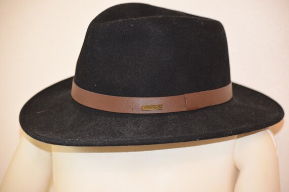 Black Wool 'Pendleton' Cowboy / Cowgirl Hat with Brow… - Gem