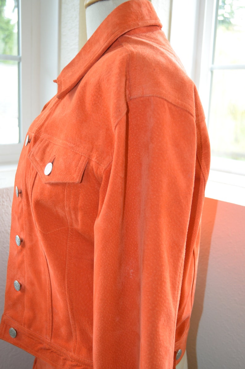 Vintage 'swann' Orange / Burnt Orange Suede Western - Etsy