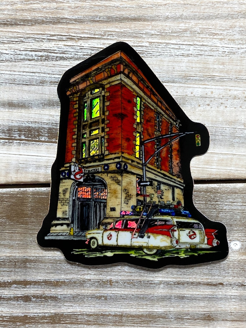 Ghostbusters Ecto-1 Firehouse Holographic Sticker | Etsy
