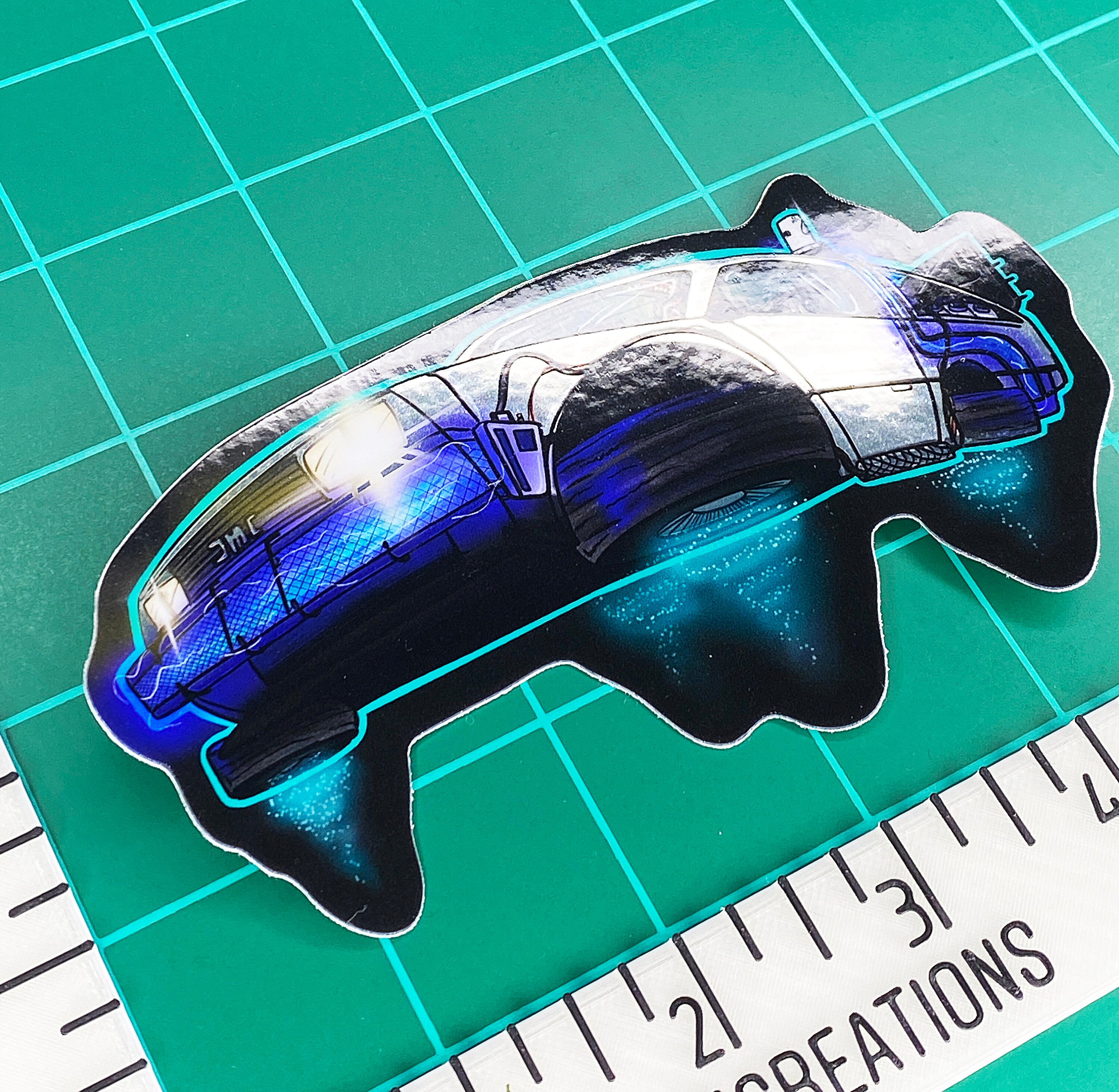 DMC Delorean Flying Back to the Future Chrome Sticker | Etsy