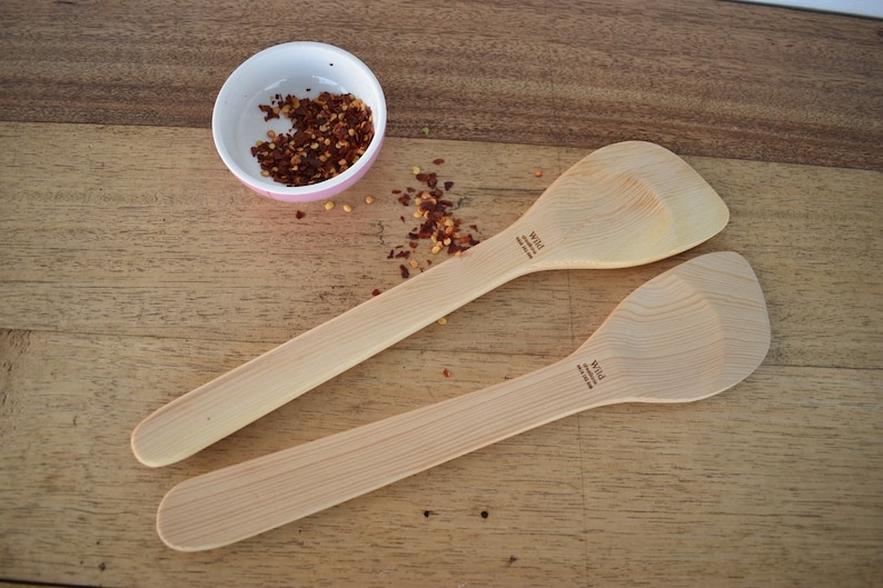 2 X Tasmanian Wooden Heirloom Spoons, Stirfry Spoons, Non Stick Spoons ...