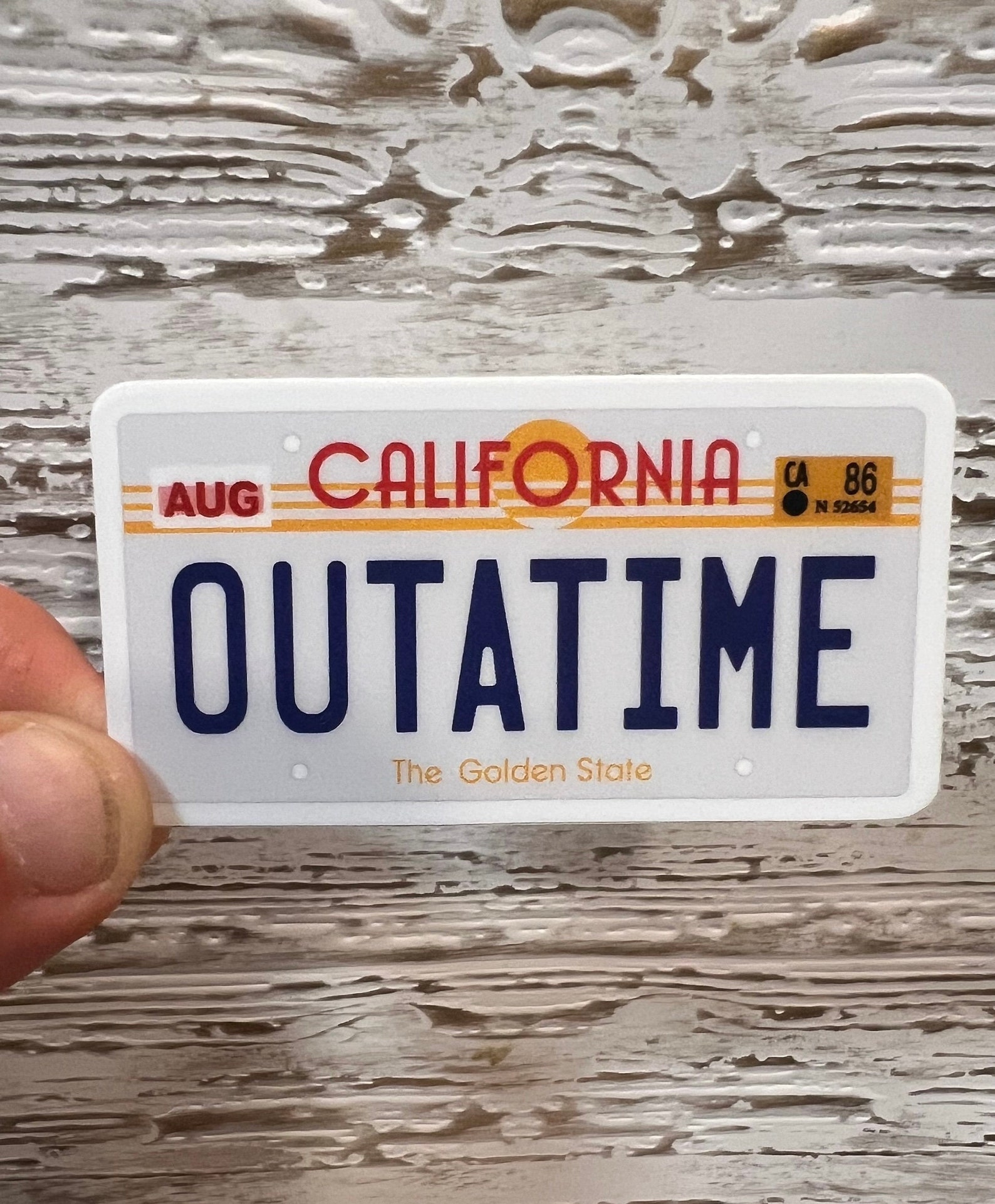 Outatime Sticker, License Plate Sticker, Back to the Future, Classic ...