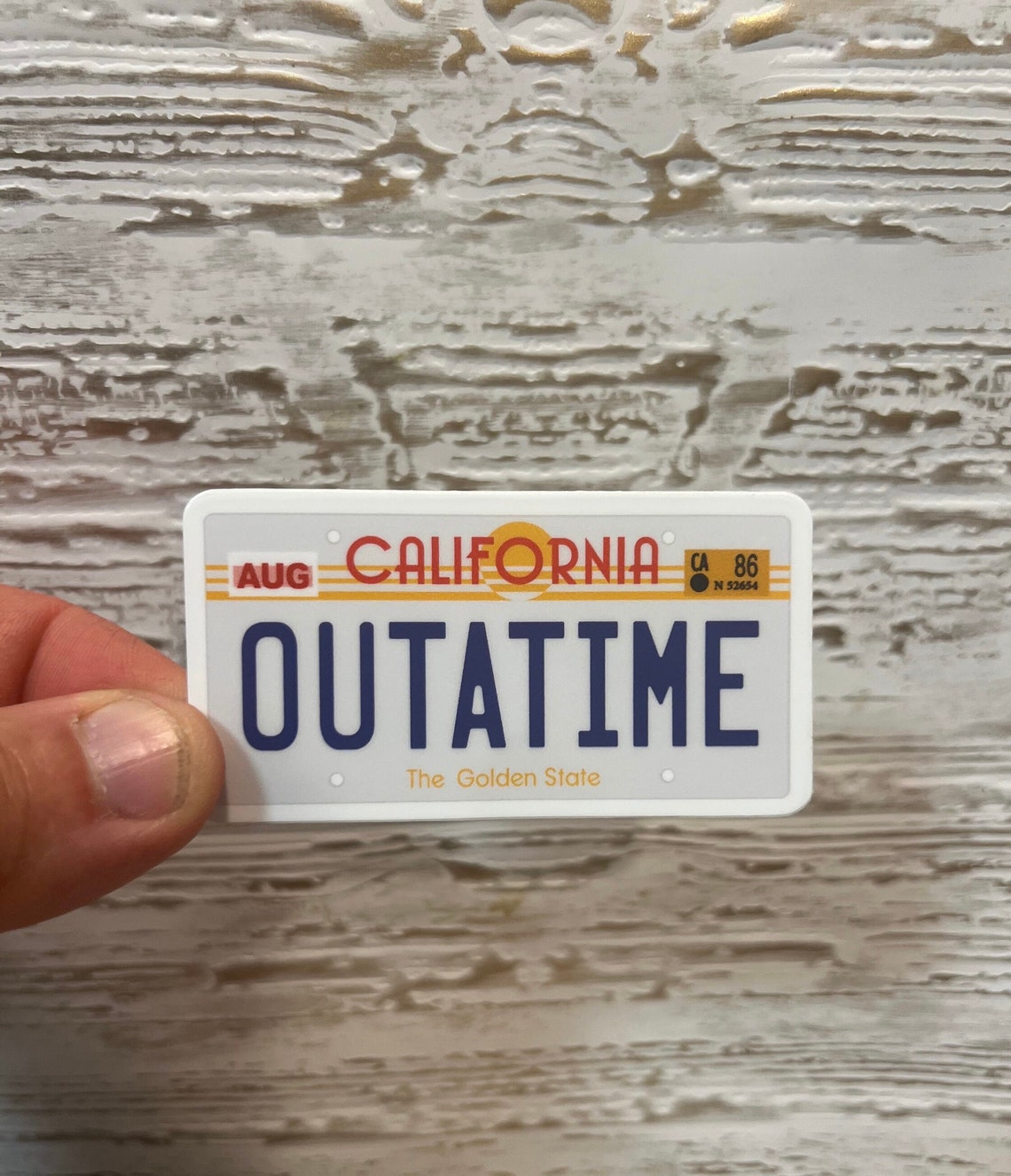 Outatime Sticker, License Plate Sticker, Back to the Future, Classic ...