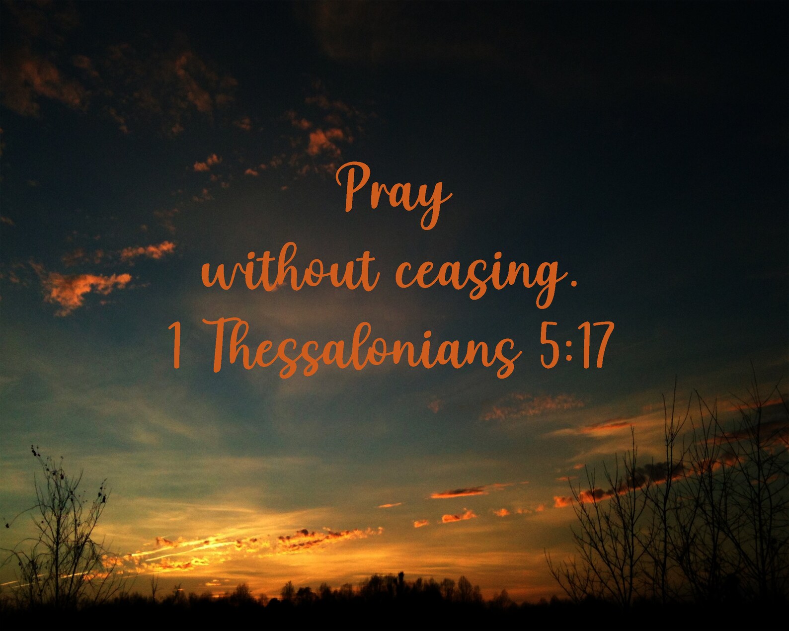1 Thessalonians 5:17 Pray Without Ceasing, Digital Download, Christian ...