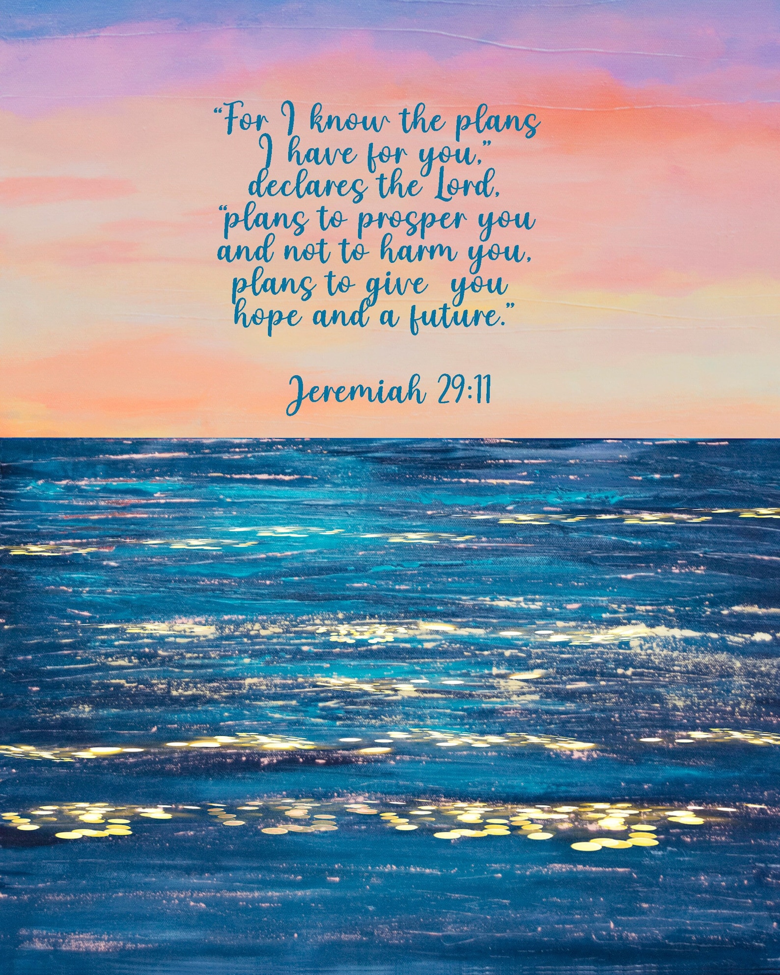 Jeremiah 29:11 for I Know the Plans...scripture Art, Christian Art ...