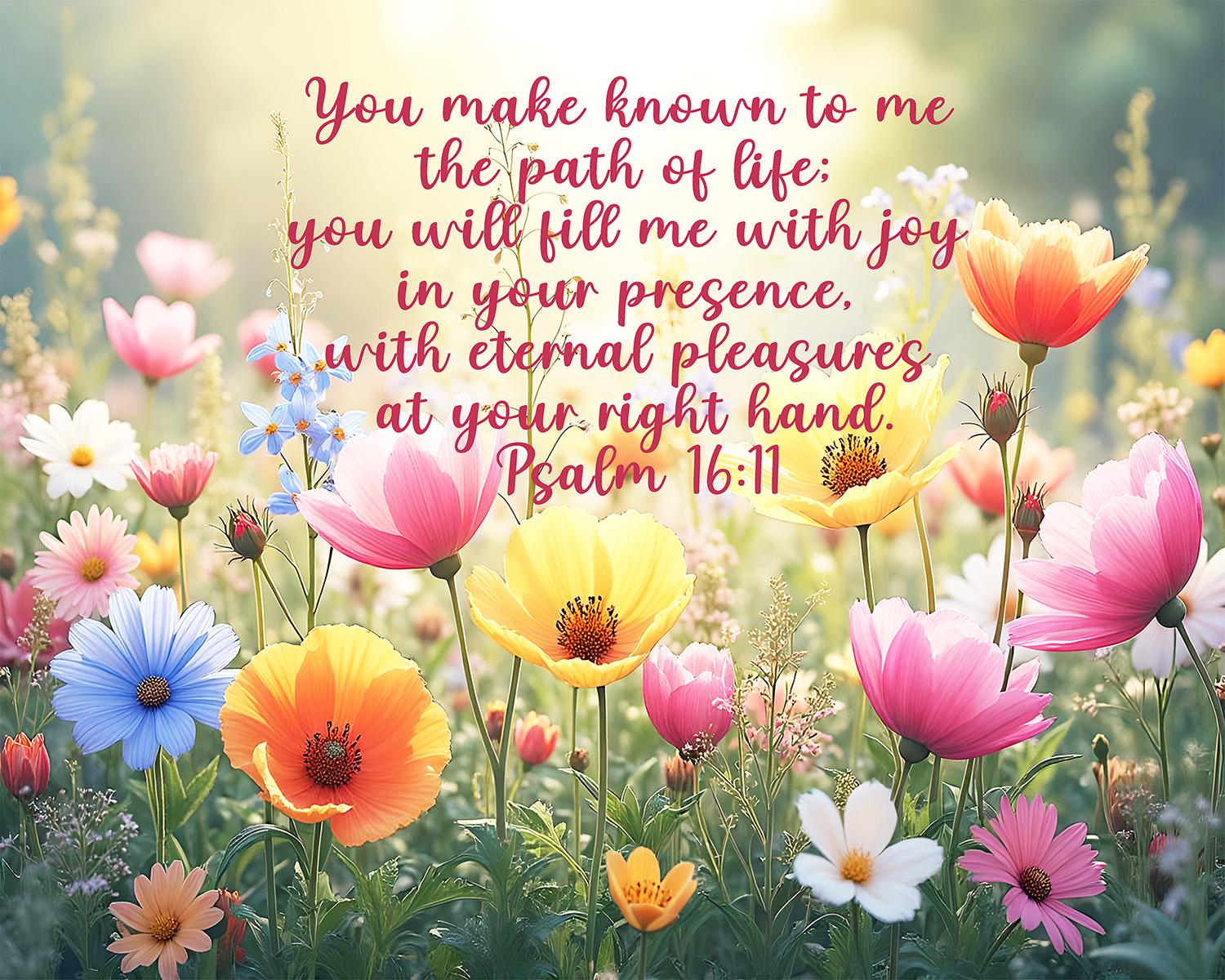 Psalm 16:11 You Make Known to Me...scripture Art, Christian Art, Faith ...