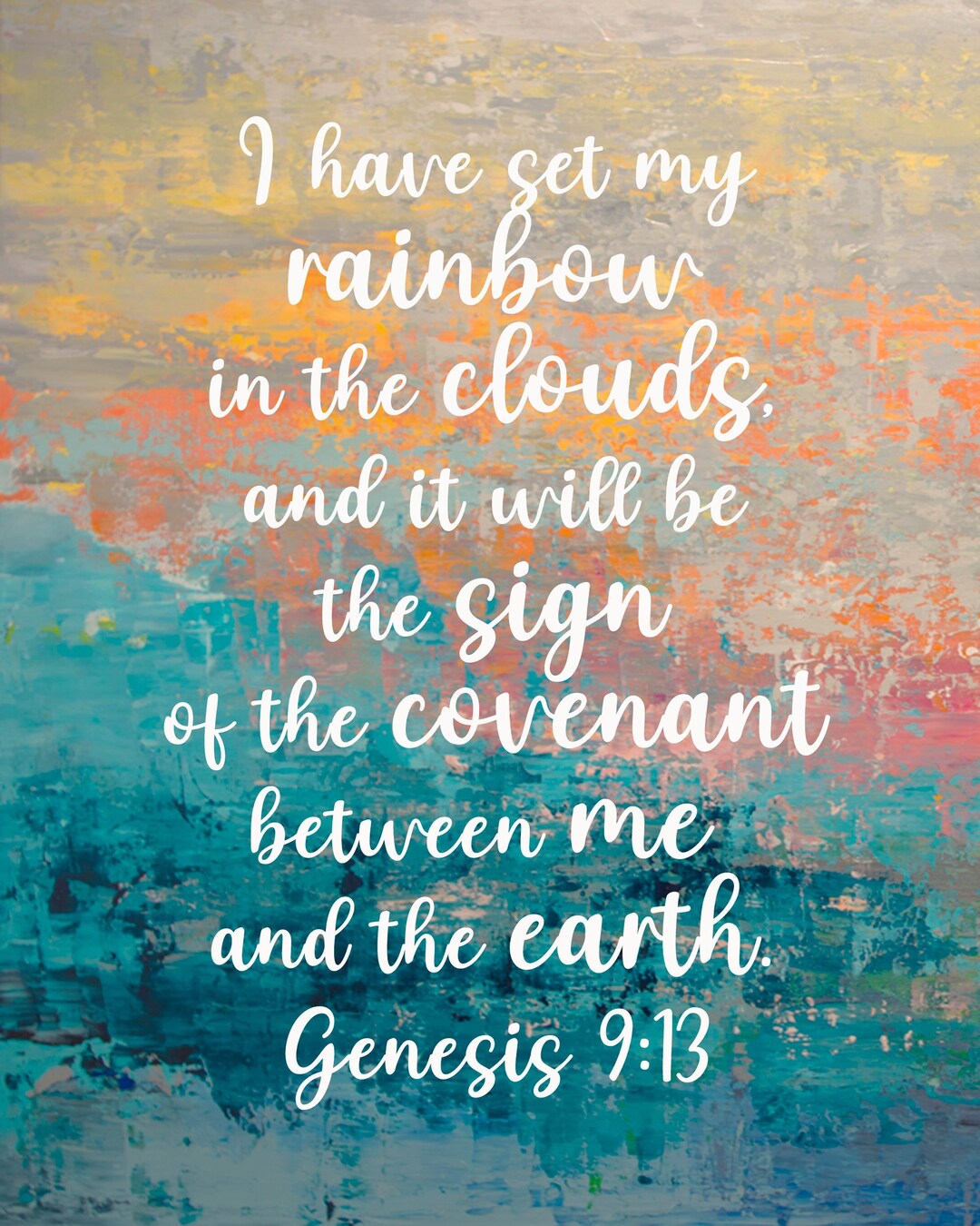 Genesis 9:13 I Have Set My Rainbow in the Clouds, Digital Download ...