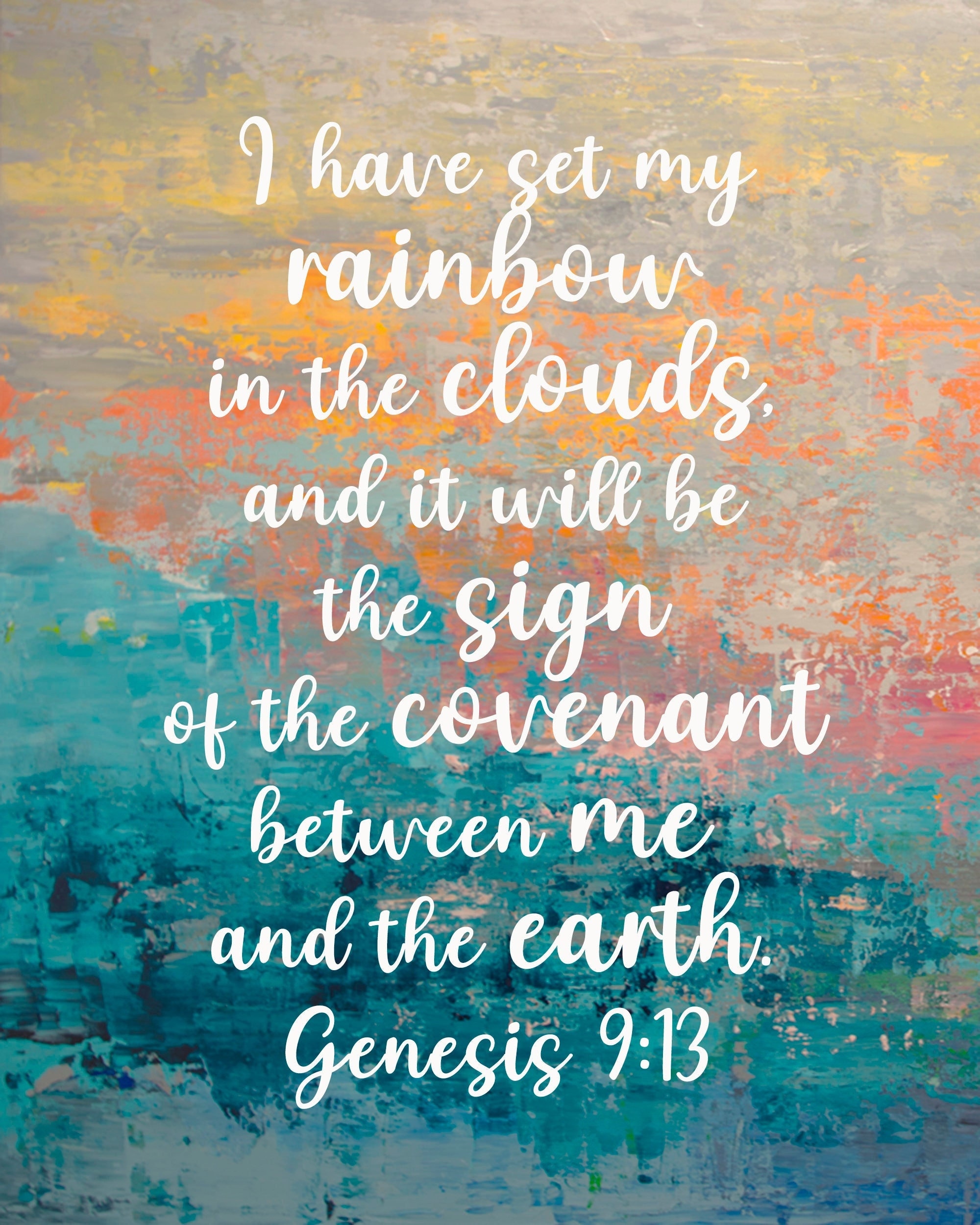 Genesis 9:13 I Have Set My Rainbow in the Clouds, Digital Download ...
