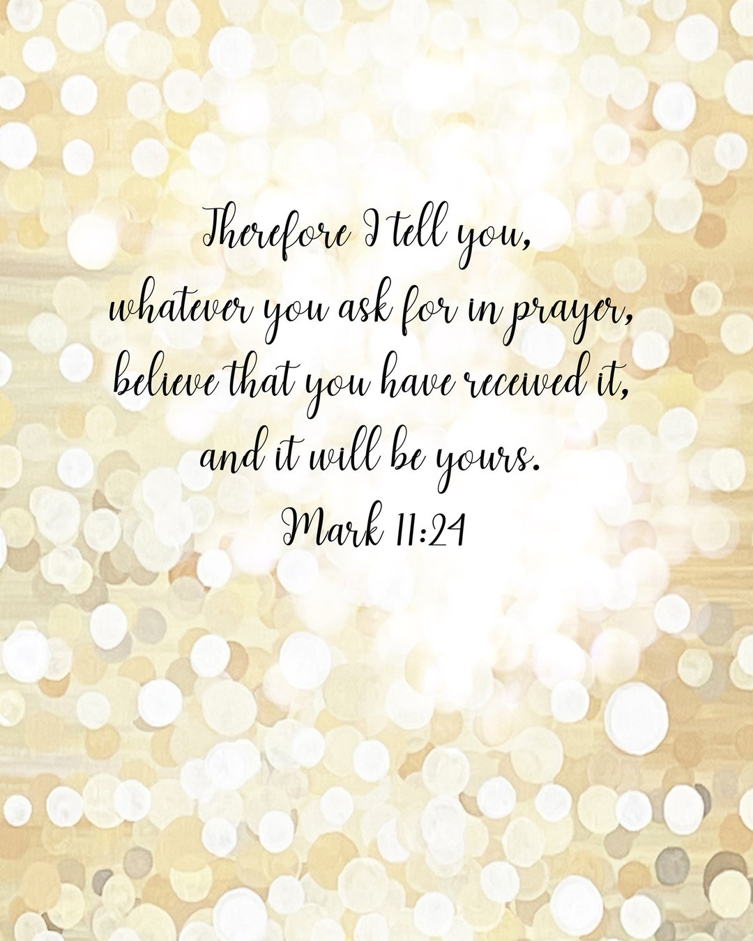 Mark 11:24 Scripture Art, Christian Faith Prayer Print (digital ...