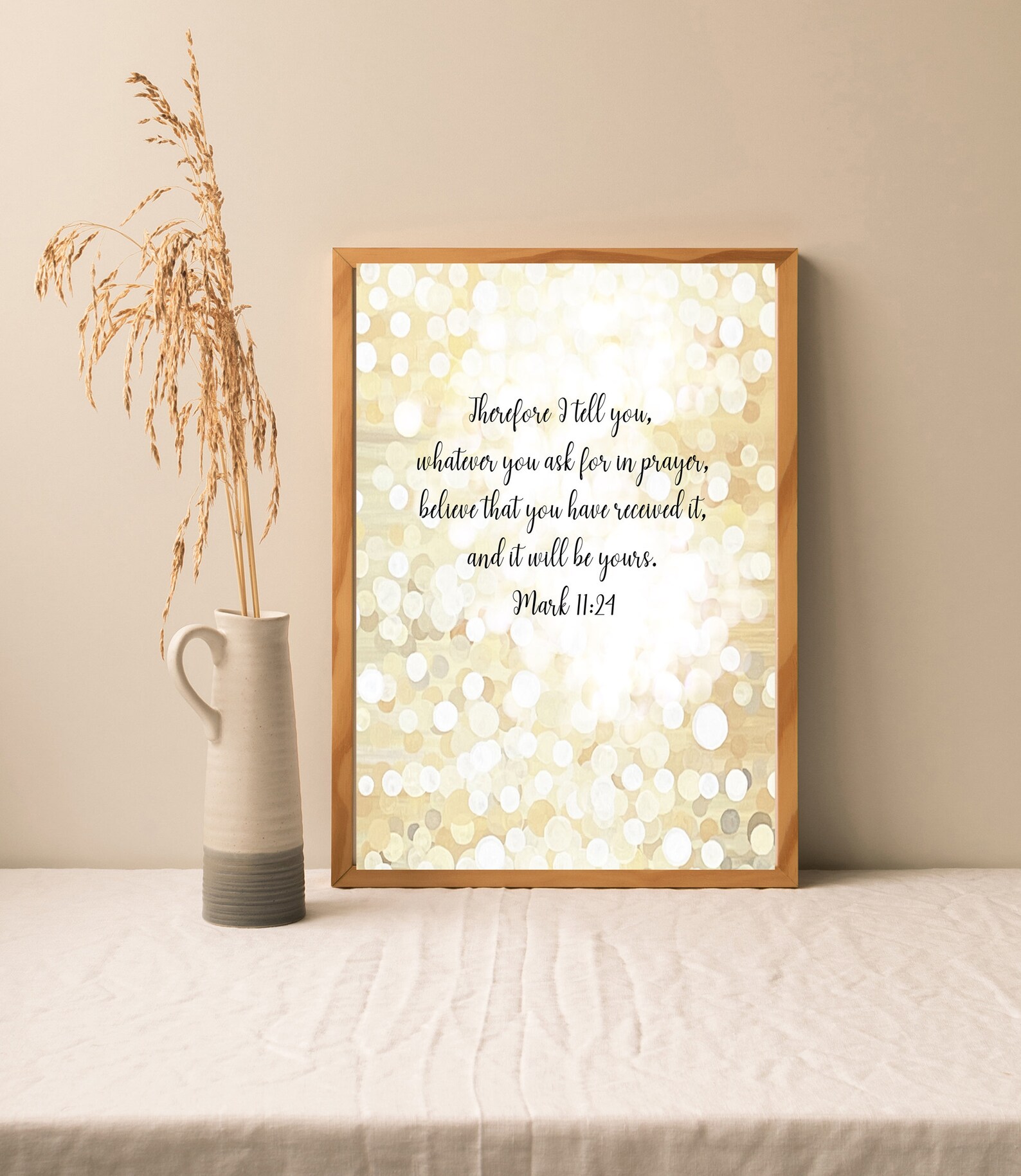 Mark 11:24 Scripture Art, Christian Faith Prayer Print (digital ...