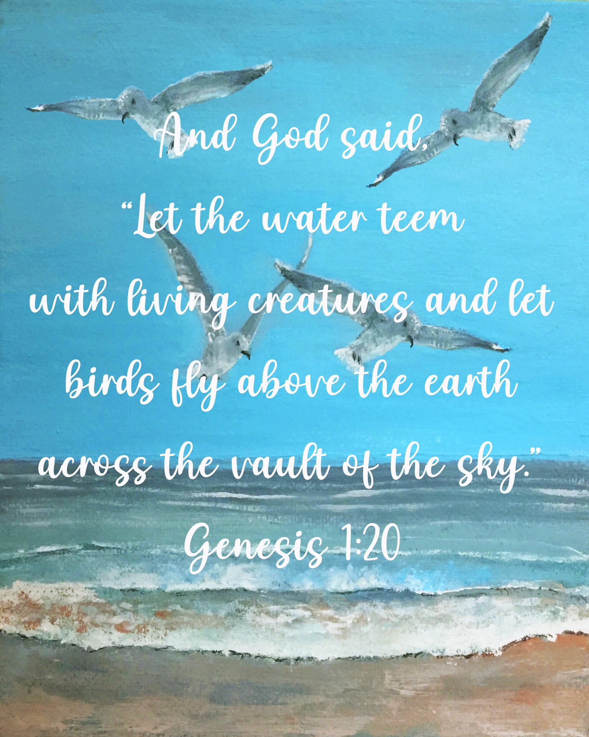 Genesis 1:20 and God Said, Let the Water Teem With Living Creatures ...