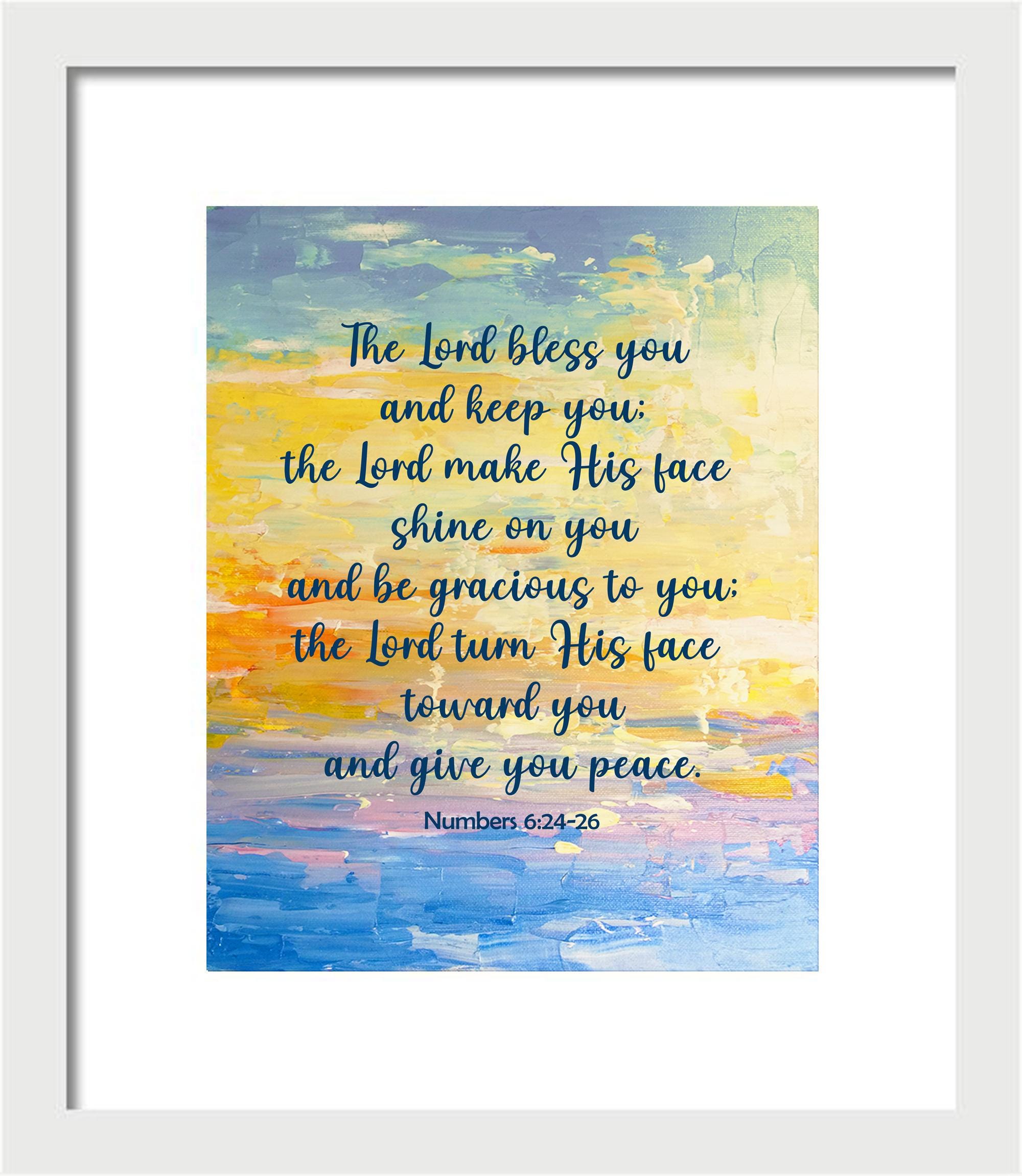 Scripture Art, Numbers 6:24-26 Blessing Verse (digital Download) - Etsy