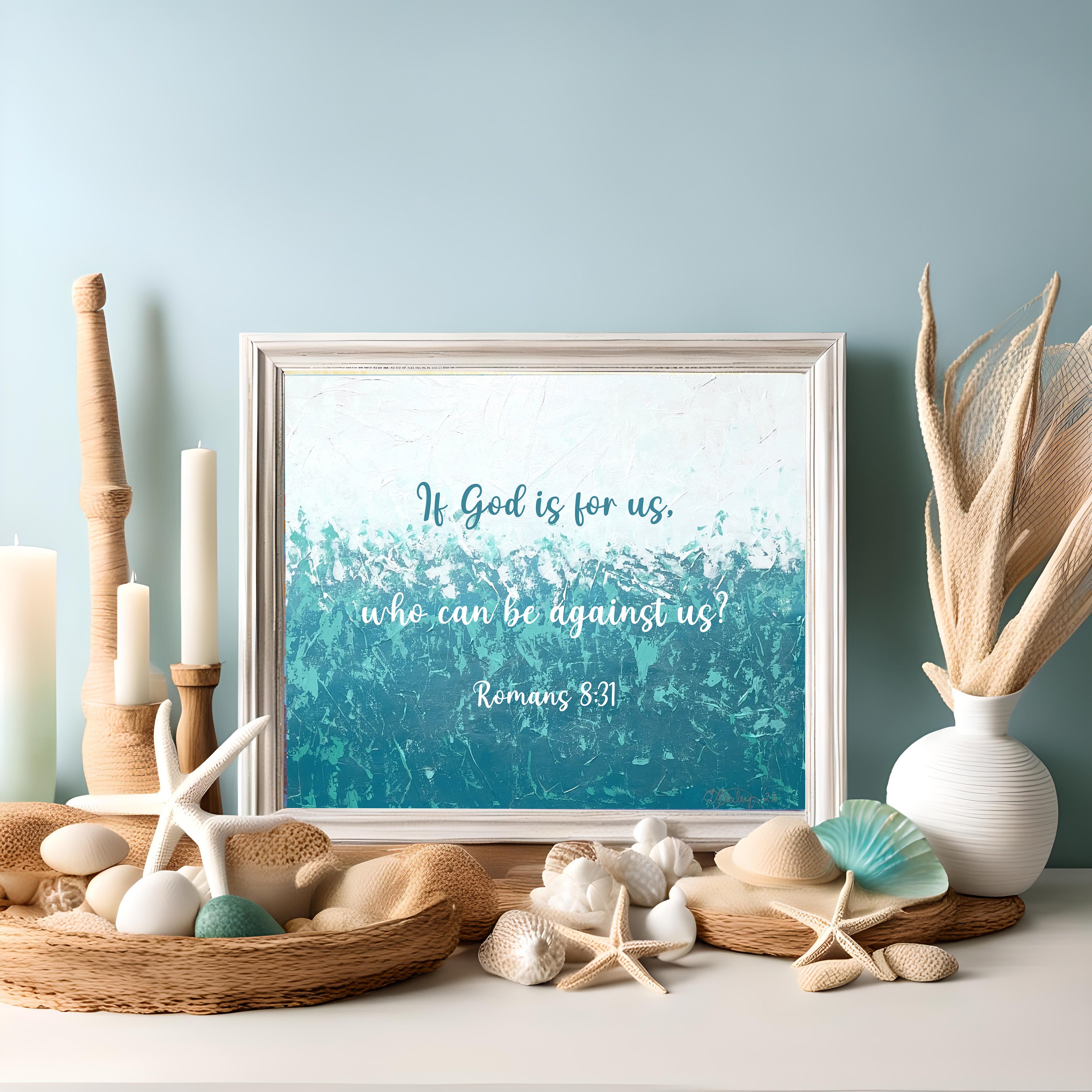 Romans 8:31 If God is for Us, Digital Download, Christian Art ...