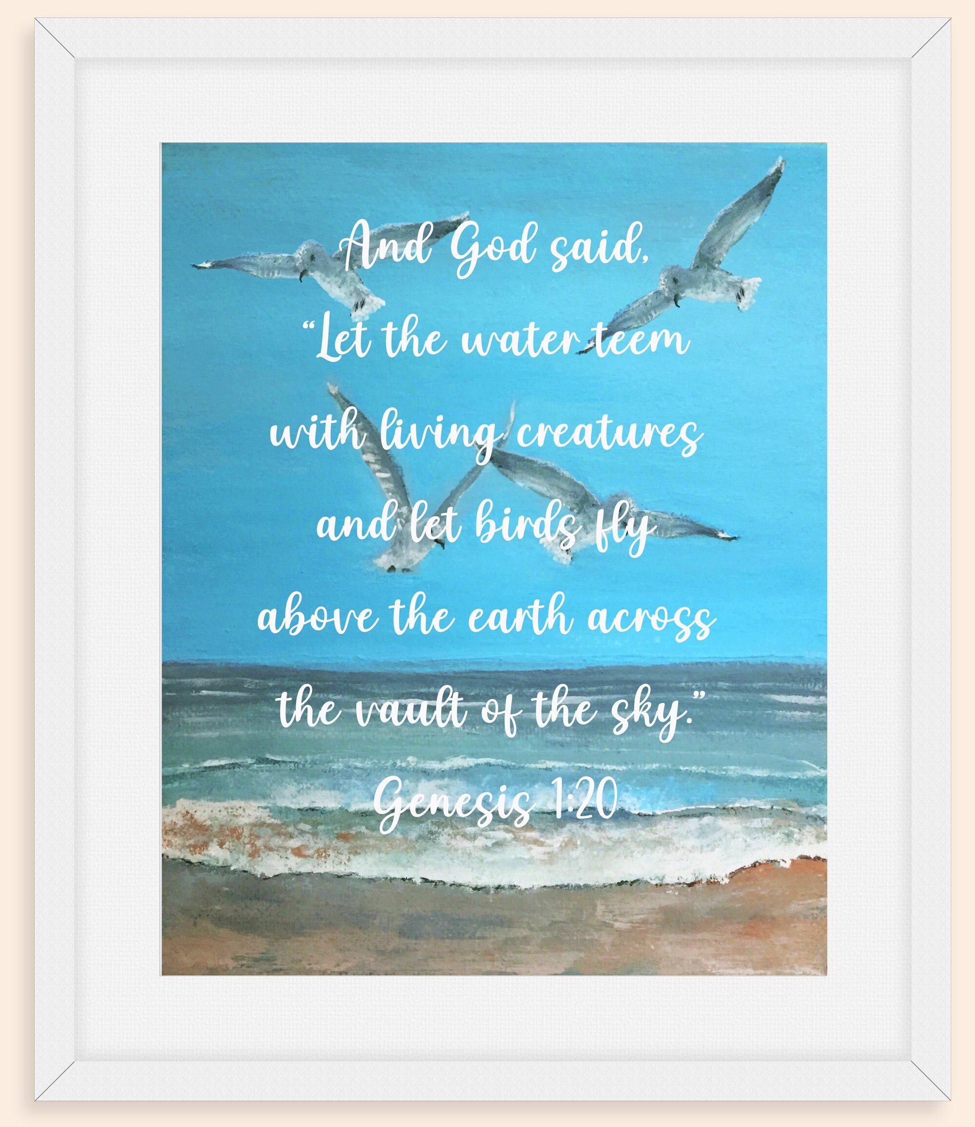 Genesis 1:20 and God Said Let the Water Teem With Living - Etsy