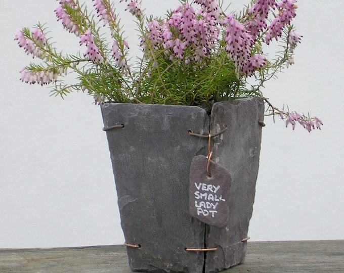 Slate Plant Pot Made From Reclaimed Welsh Slate - Very Small Lady Pot ...
