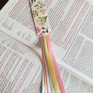WILDFLOWER Bible Bookmark Ribbons/ Multi Ribbon Book Mark/bible ...