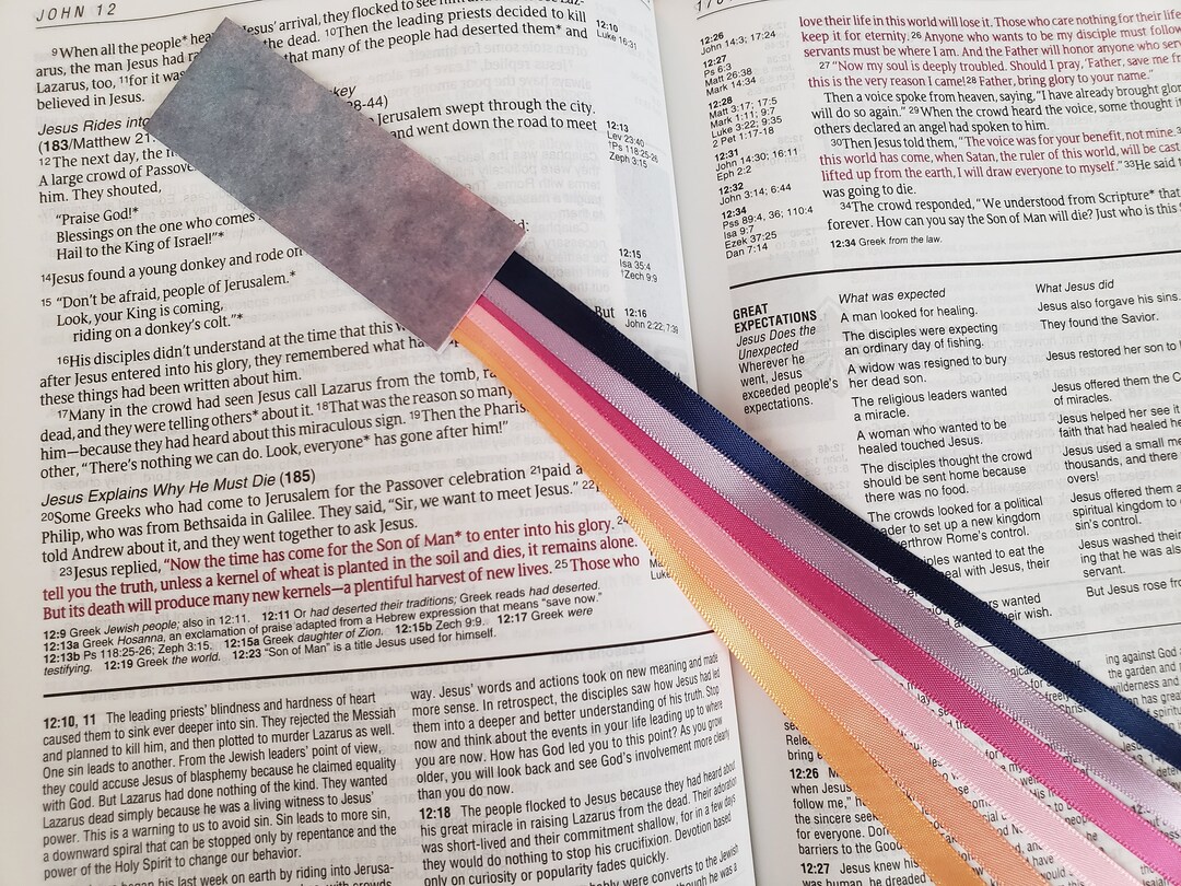 SUNSET Bible Bookmark Ribbons/ Multi Page Book Mark/ Bible Study ...
