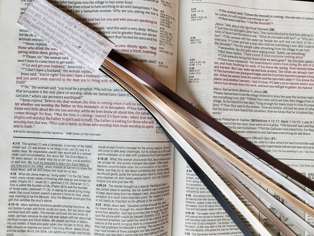 7 NEUTRAL Bookmark Ribbons/ Ribbon Book Mark/ Bible Study, Hymnal ...