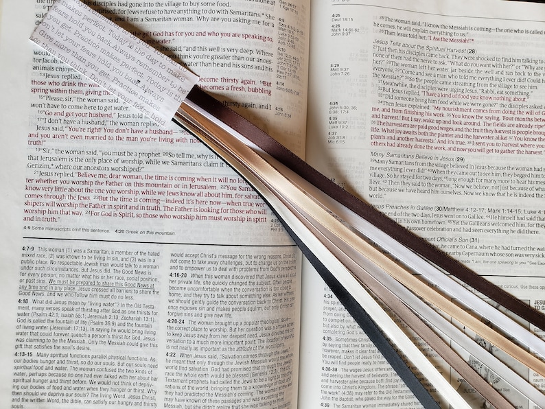 7 NEUTRAL Bookmark Ribbons/ Ribbon Book Mark/ Bible Study, Hymnal ...