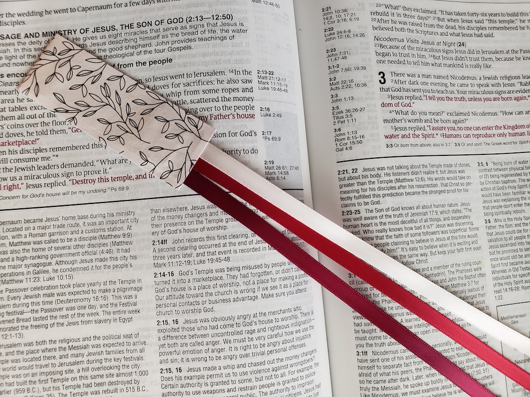 WINE Bible Bookmark Ribbons/ Multi Page Ribbon Book Mark/ Bible ...
