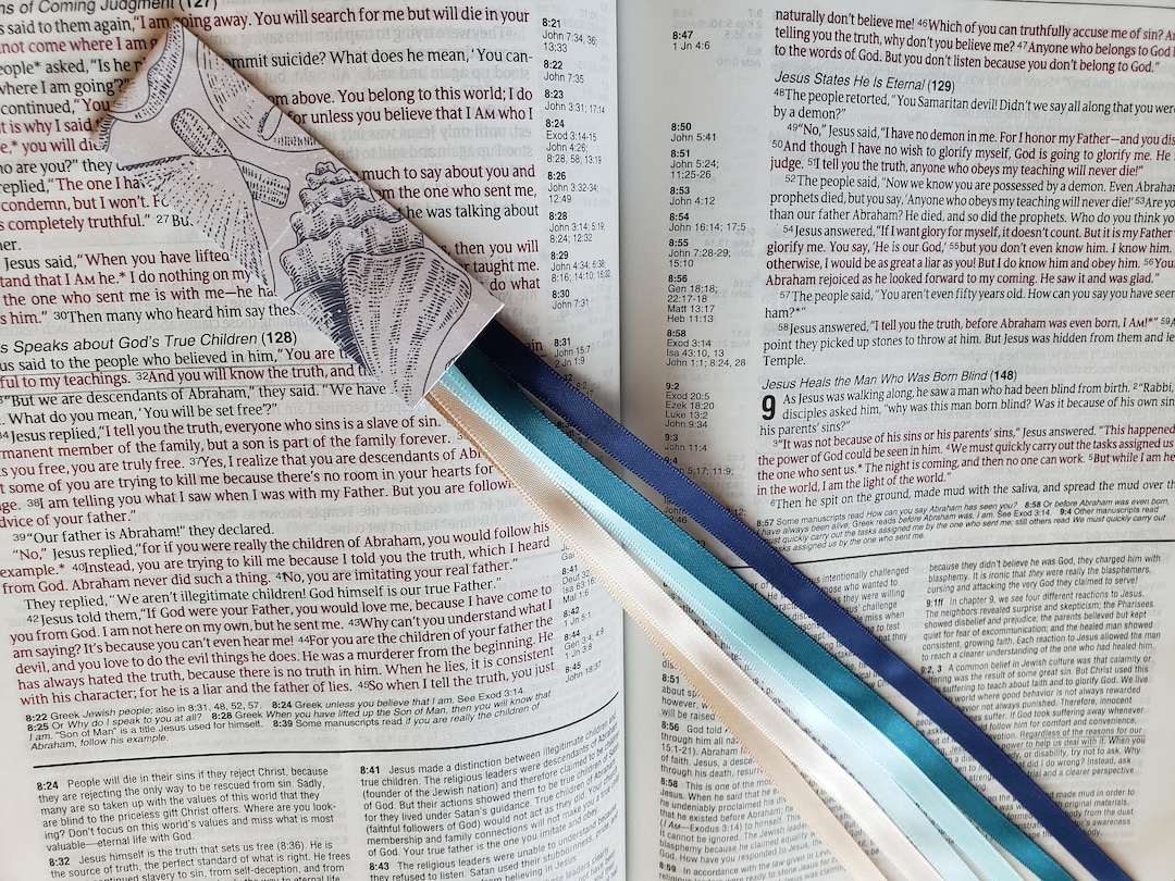 COASTAL CALM Bible Bookmark Ribbons/ Multi Page Book Mark/ Bible ...