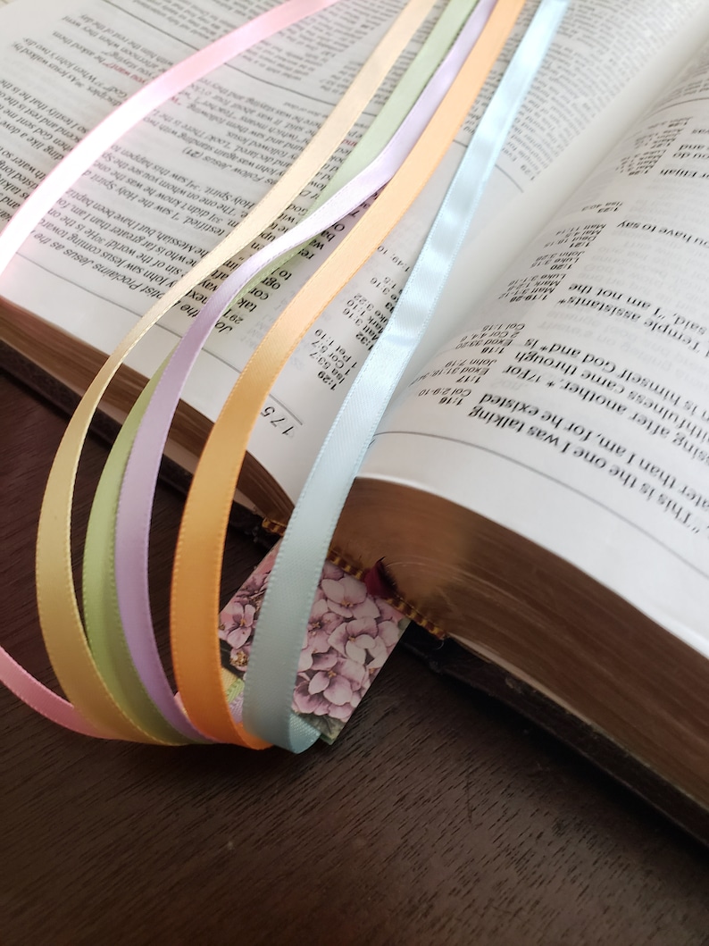 WILDFLOWER Bible Bookmark Ribbons/ Multi Ribbon Book Mark/bible ...