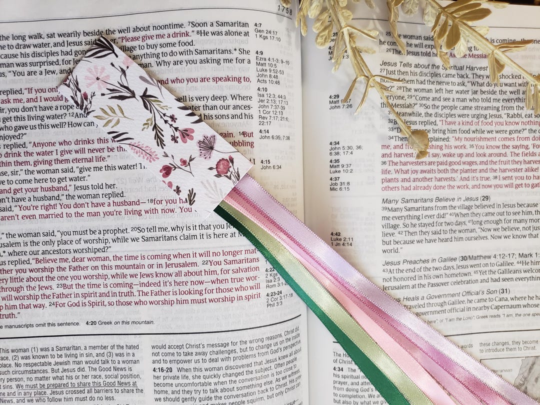 GARDEN GLORY Bible Bookmark Ribbons/ Multi Page Book Marker/ Hymnal ...