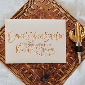 Brush Calligraphy Hand Lettered Envelope Addressing, Hand Lettered ...
