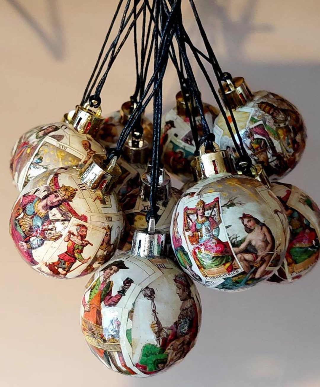 HAND DECORATED Tarot Bauble - PAGAN - 2 Sizes - Altar / Yule Tree ...