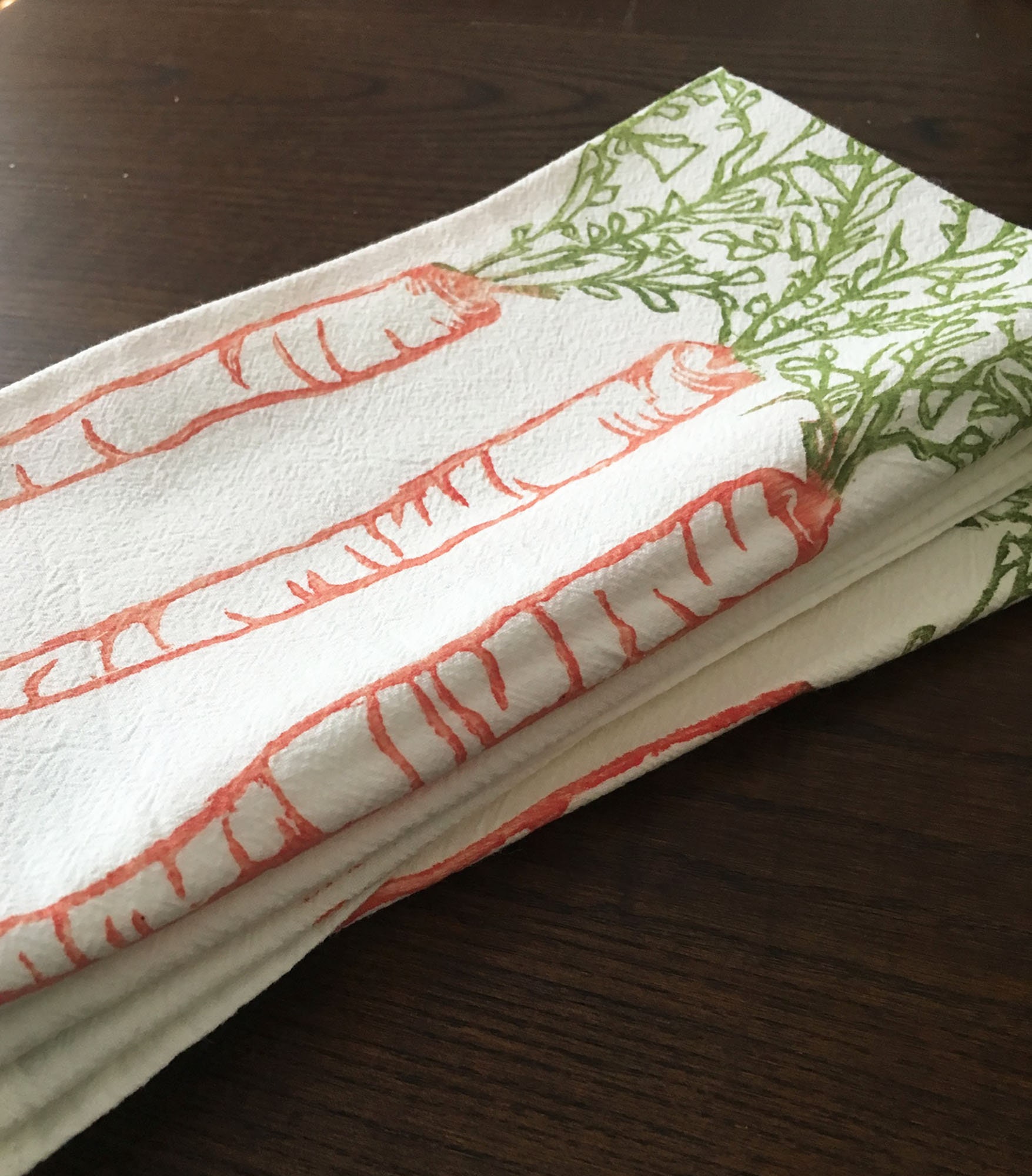 Carrot Napkins Cloth Napkins Block Printed Eco Friendly - Etsy
