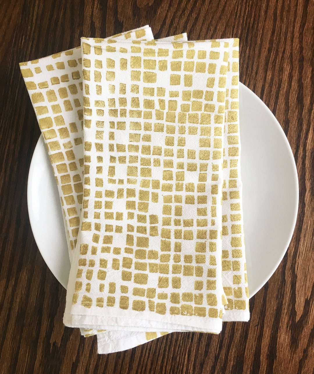 Block Print Cloth Napkins: Mid-century Grid, Set of 4 - Etsy