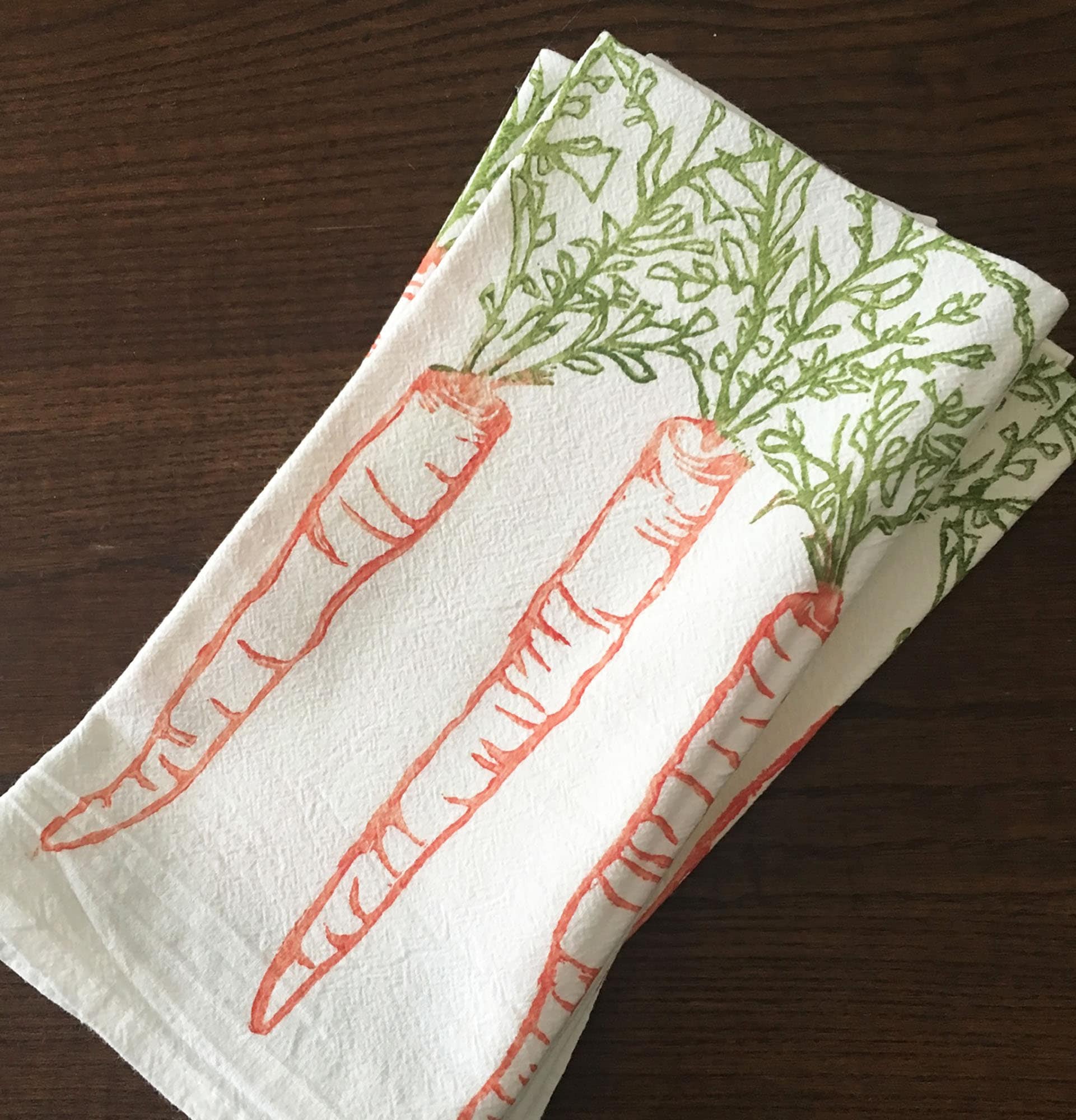 Carrot Napkins Cloth Napkins Block Printed Eco Friendly - Etsy