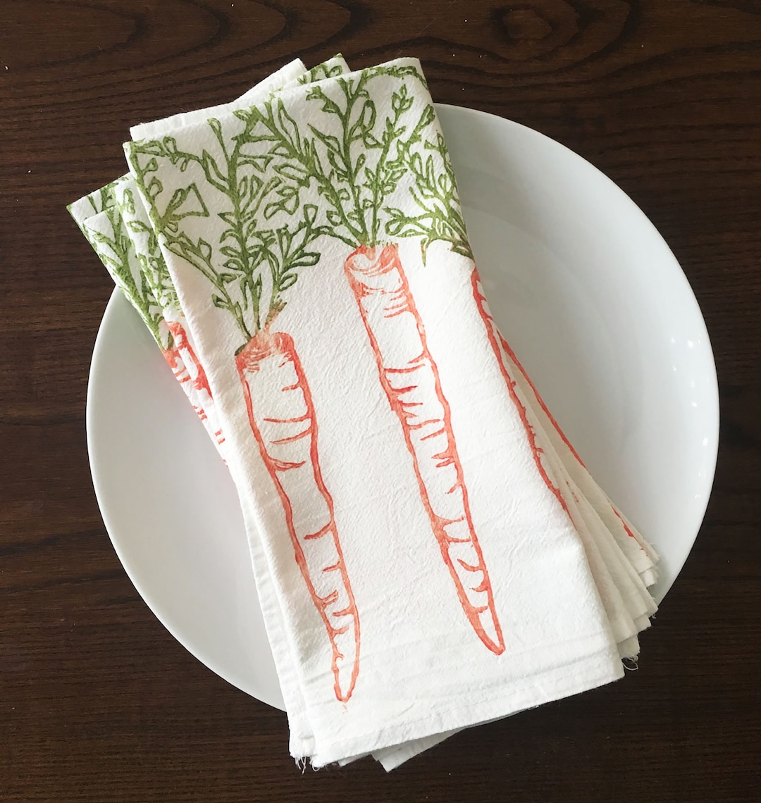 Carrot Napkins - Cloth Napkins - Block Printed - Eco Friendly Dinner ...