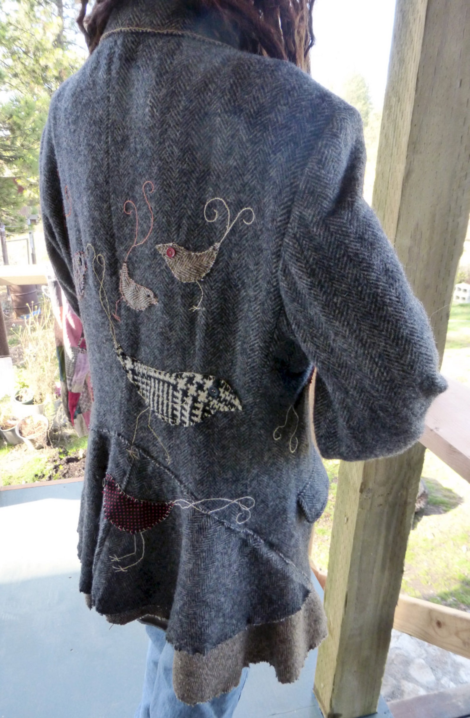 Tweed Upcycled Victorian Morning Jacket Wms Size Large - Etsy